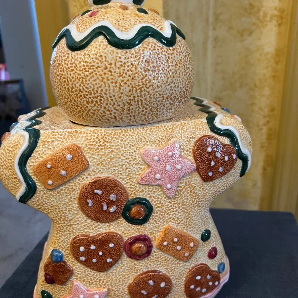Holiday | Gingerbread Cookie Jar Vintage Jay Import Co Large Ceramic ...